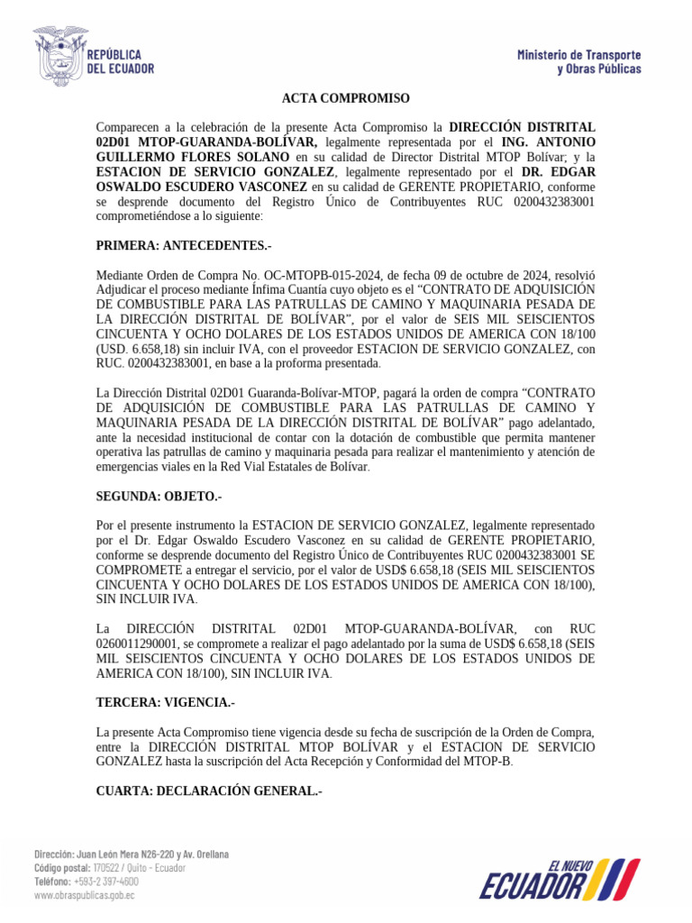Acta Compromiso | PDF