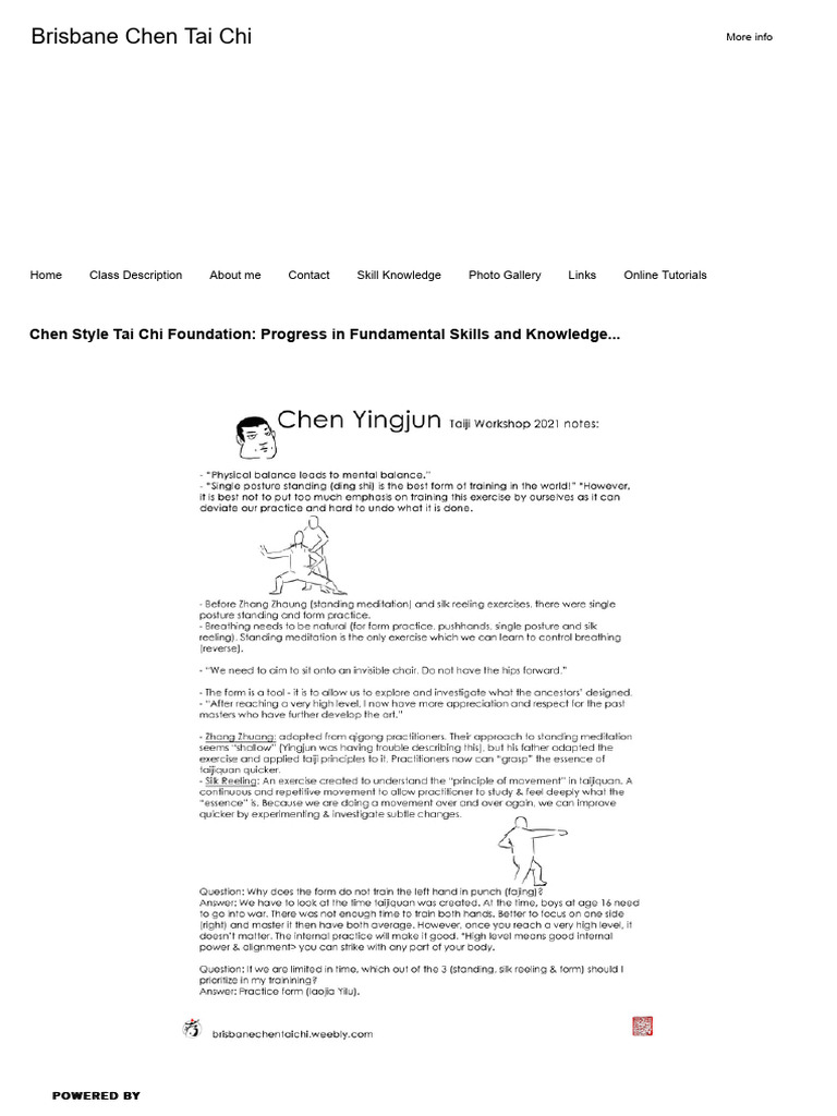 Brisbane Chen Tai Chi Classes | PDF | Tai Chi