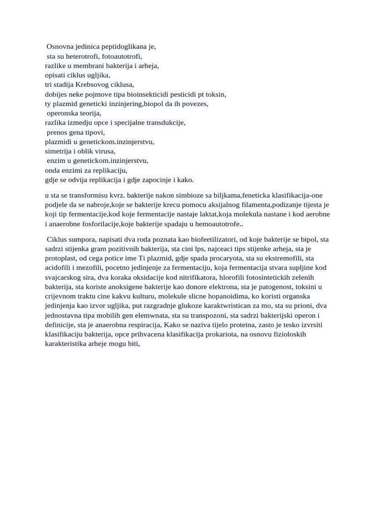 Mikrobi Pitanja | PDF