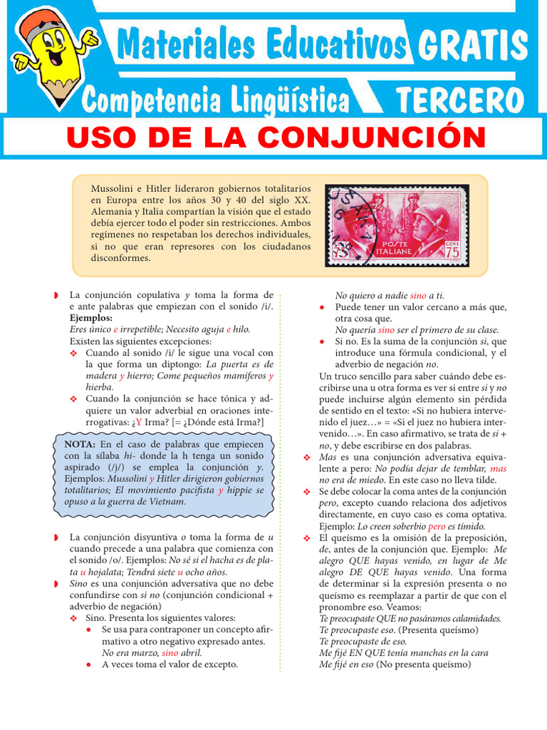 Uso de la conjunción condicional | PDF | Adverbio | Mecánica del lenguaje
