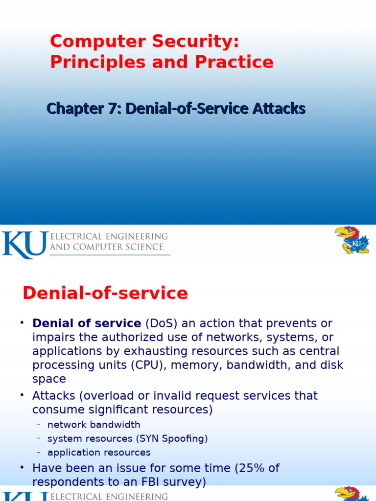 Ch07 (Denial of Service Attacks) | PDF | Denial Of Service Attack ...