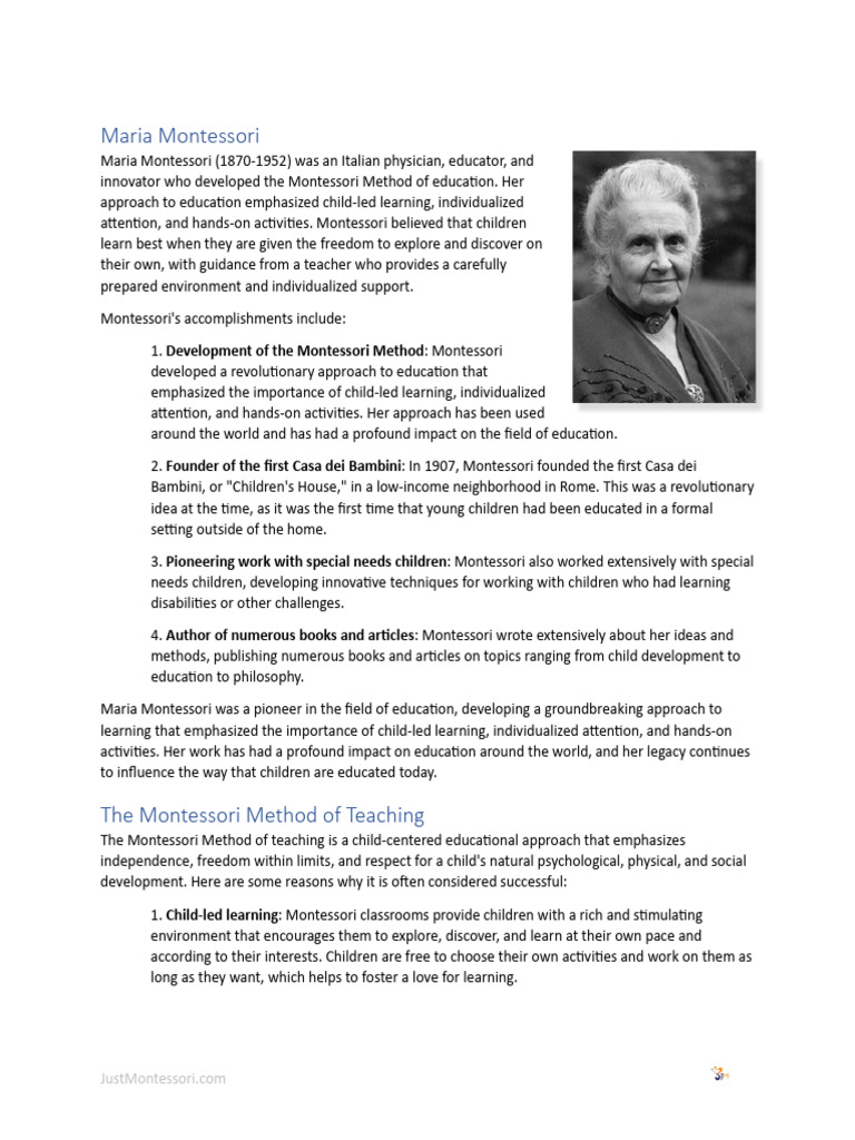 Brief Guide To Montessori | PDF | Montessori Education | Learning