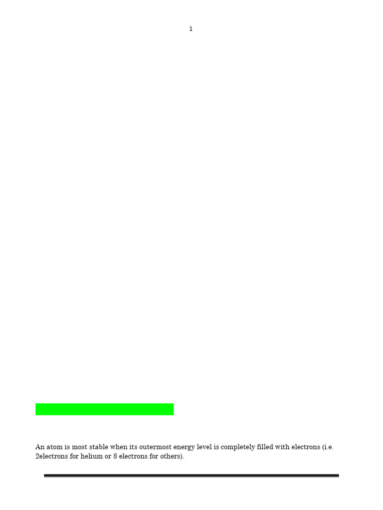S2 CHEMISTRY NOTES BY Jean Claude | PDF | Ion | Ionic Bonding