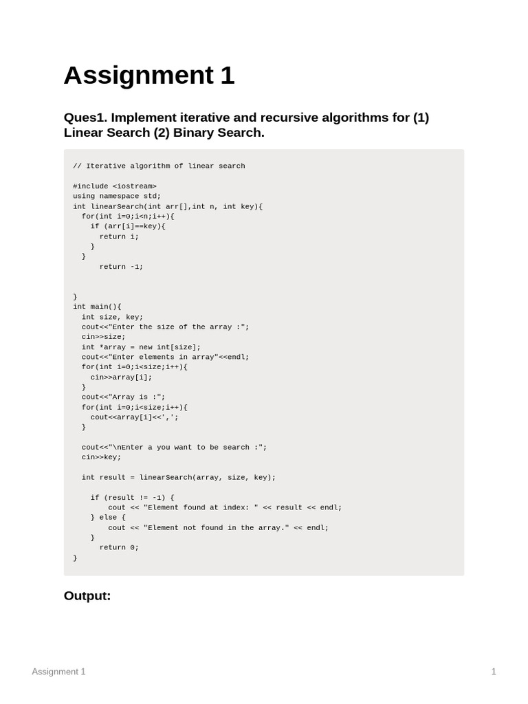 Linear and Binary Search Algorithms | PDF | Software Engineering ...