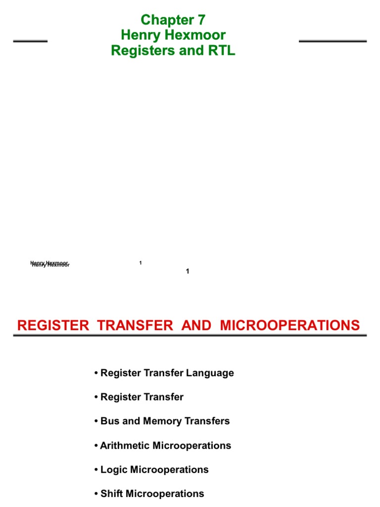 Chapter7 RTL | PDF | Digital Electronics | Input/Output