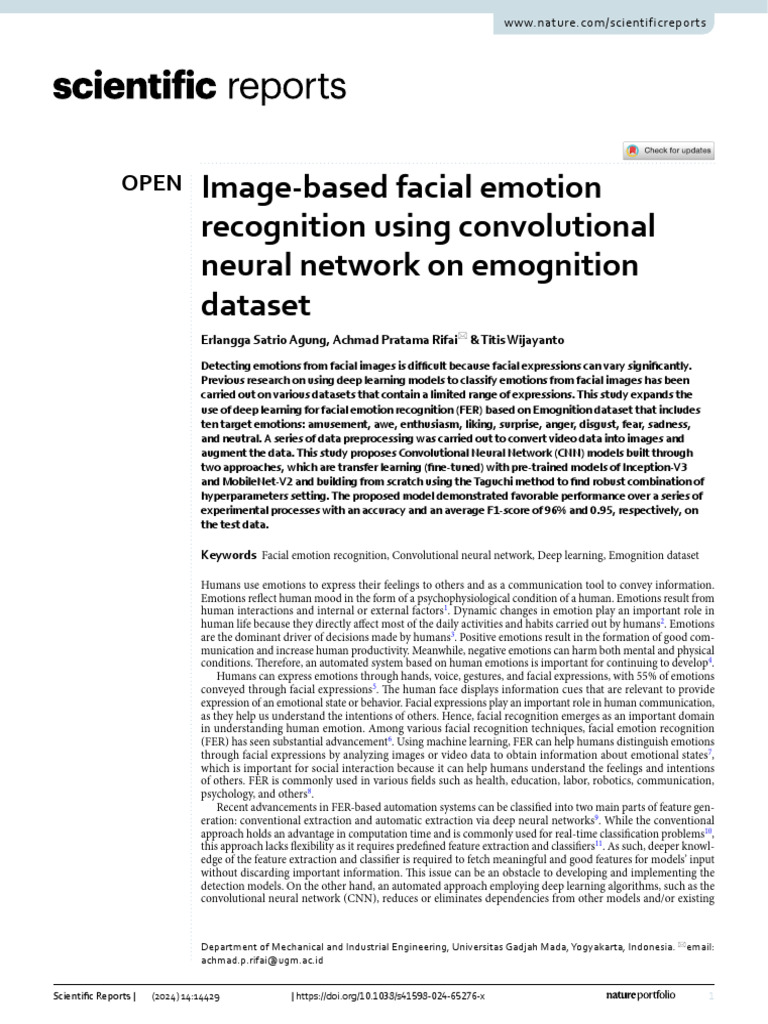 Image Based Facial Emotion | PDF | Emotions | Deep Learning