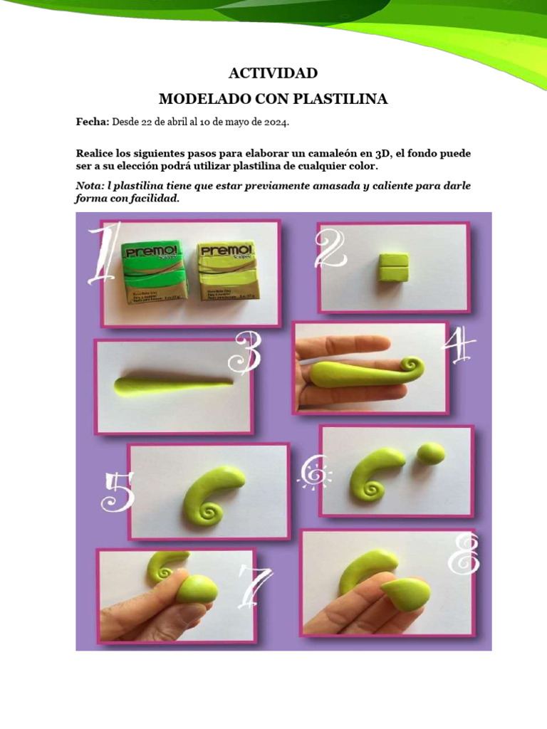 Actividad Modelado Con Plastilina | PDF