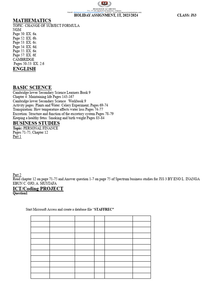 23-24, j3, 1t, Holiday Assignment | PDF | Microsoft Excel | Data Management