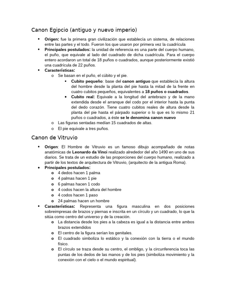 Canones de Proporciones en el Arte | PDF | Arte
