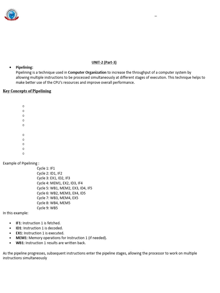 COA_Unit-2_Notes[P3] | PDF | Parallel Computing | Central Processing Unit