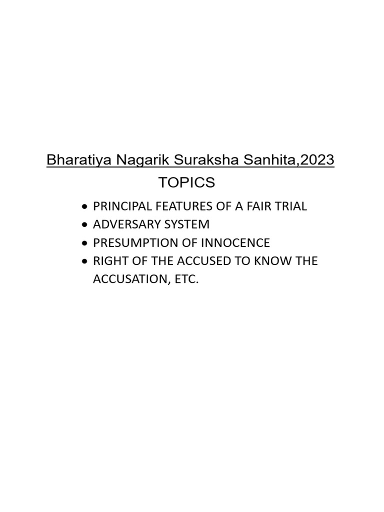 Bharatiya Nagarik Suraksha Sanhita 2023 | PDF | Social Science ...