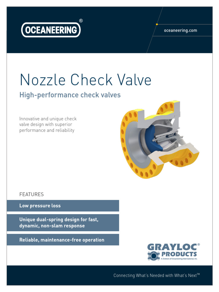 Grayloc Non Slam Nozzle Check Valve | PDF | Valve | Fluid Dynamics