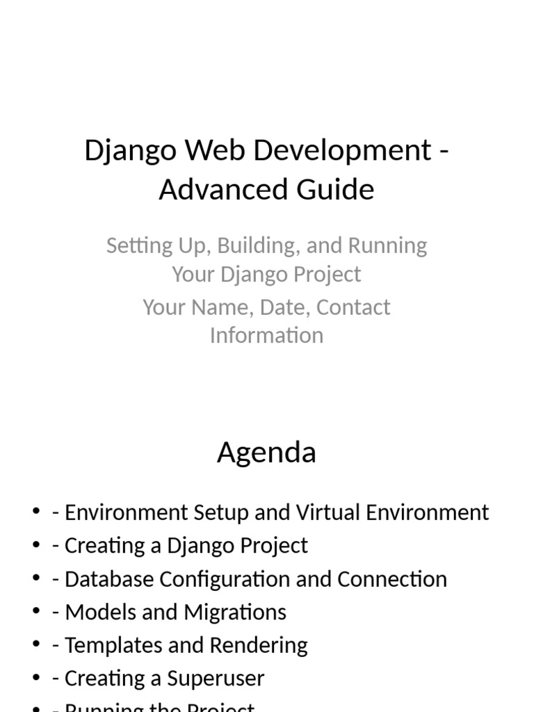 Django Web Development Advanced Presentation | PDF | Software | Computing