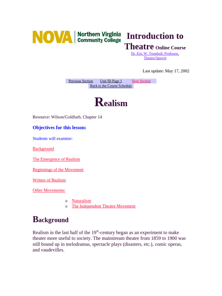 Introduction to Realism | PDF | Realism (Arts) | Anton Chekhov