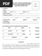 St. Kizito Choir Registration Form | PDF | Choir