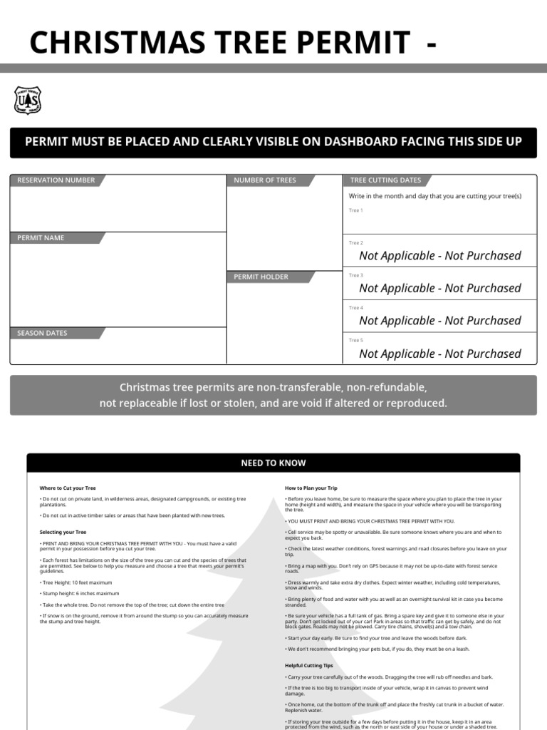 Apache Sitgreaves National Forest Christmas Tree Permit | PDF | Trees ...