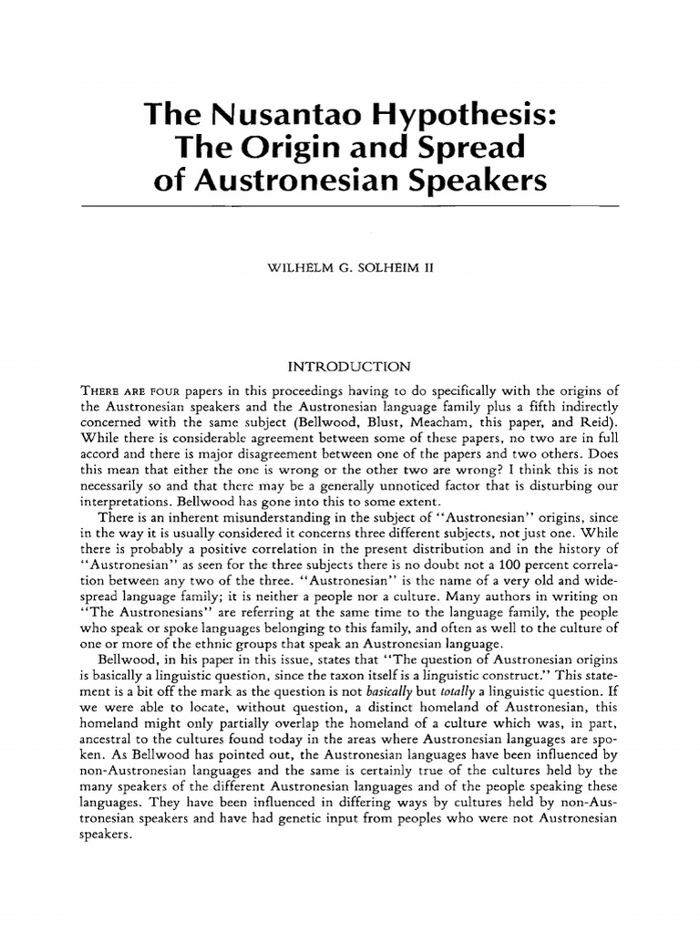 Solheim Nusantao Hypothesis | PDF | Southeast Asia
