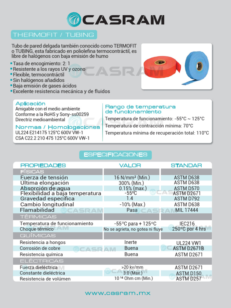 FT Termofit Tubing | PDF | Ciencias fisicas | Electricidad