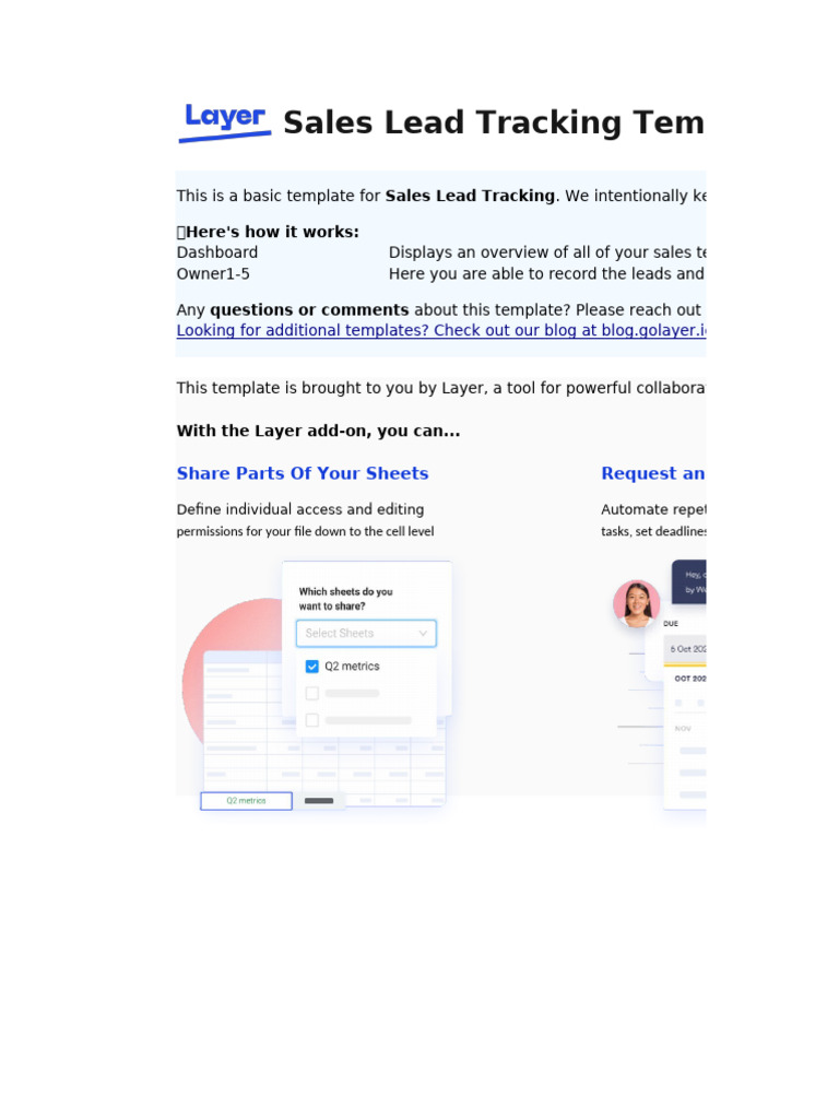 Sales Lead Tracking Template by Layer | PDF | Computing | Cyberspace