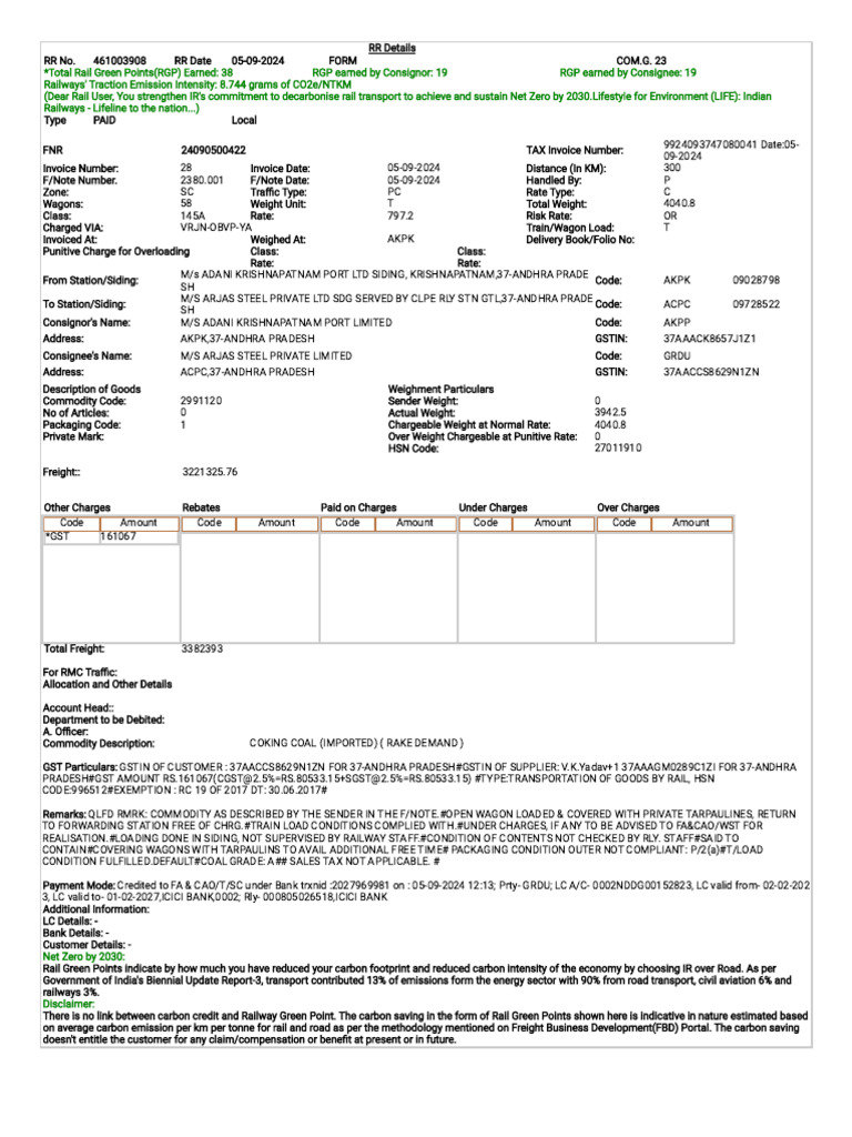 Inward Freight Register | PDF | Rail Transport | Transport