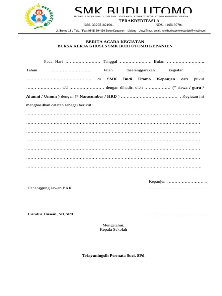 Berita Acara BKK | PDF | Komputer