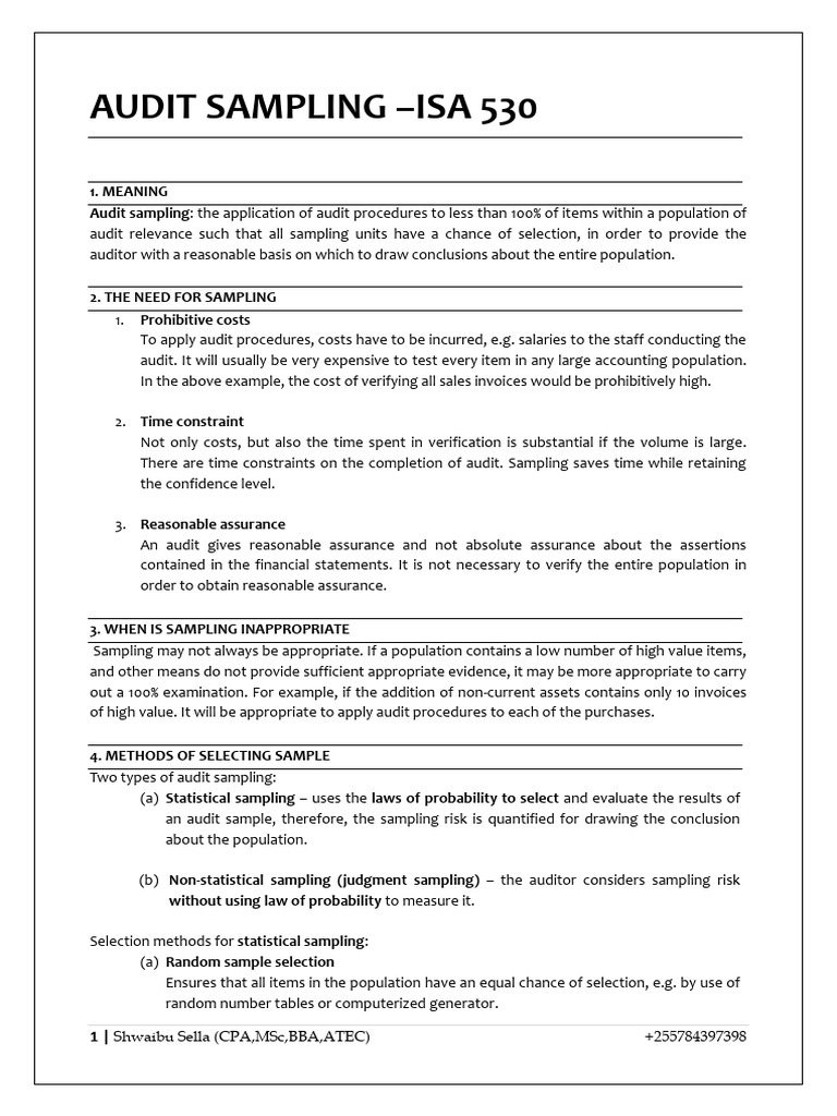 AUDIT SAMPLING | PDF | Audit | Sampling (Statistics)