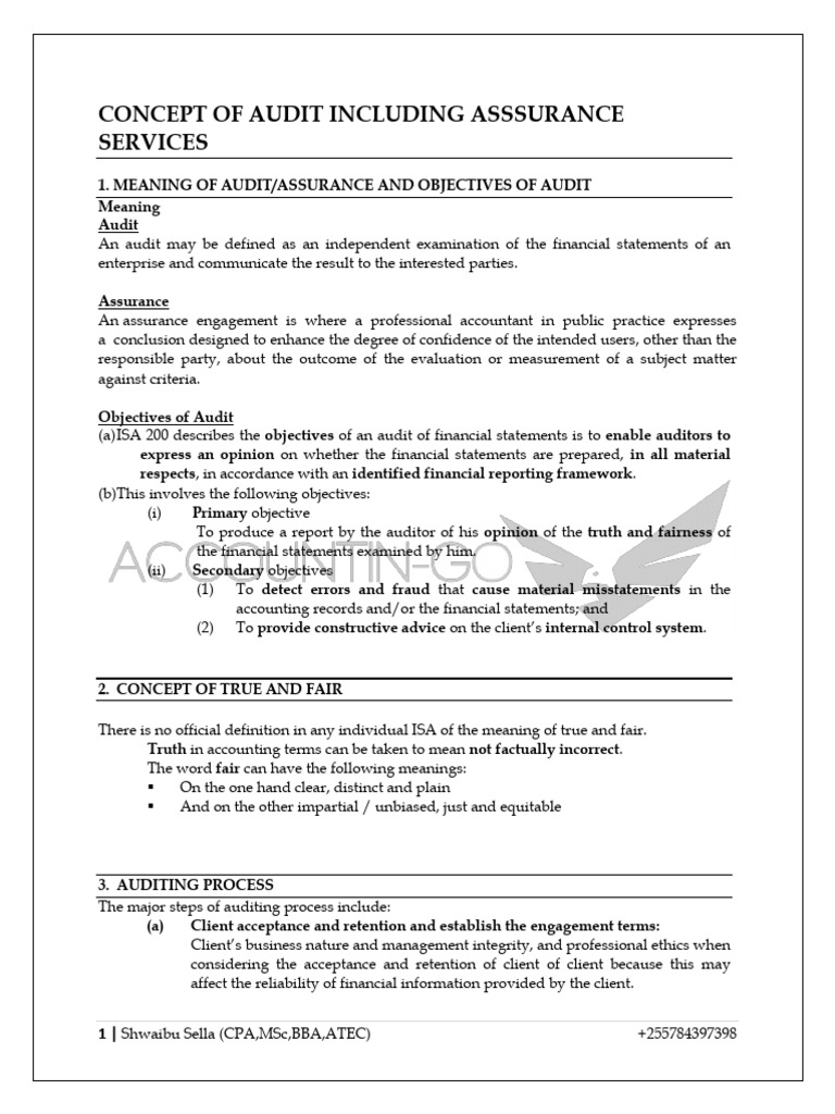 Understanding Audit and Assurance Concepts | PDF | Audit | Internal Control