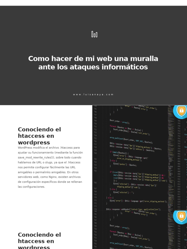 Protege tu Web: Uso de .htaccess en WP | PDF
