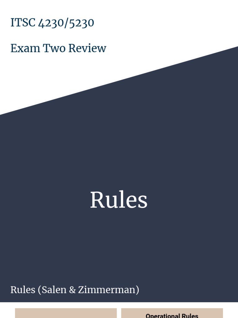 Fall 2024 - ITSC 4230 - 5230 Exam Two Review | PDF | Gaming