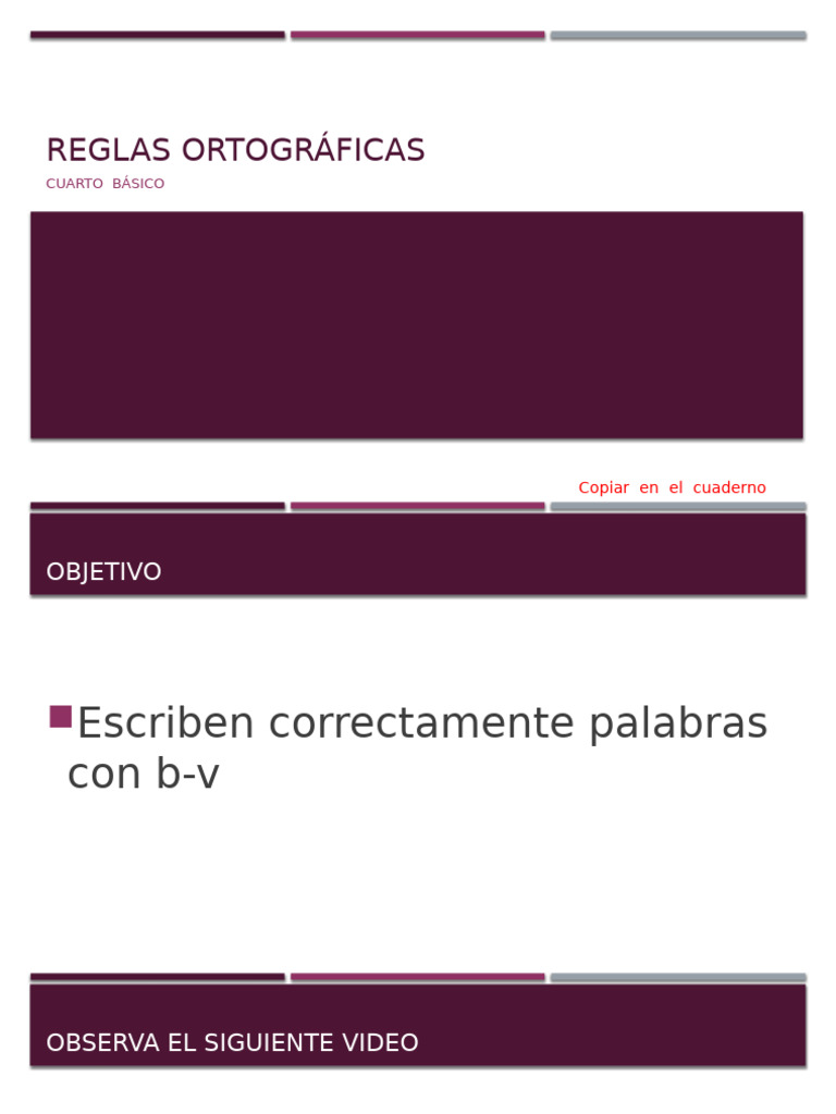 Reglas de B y V para Cuarto Básico | PDF