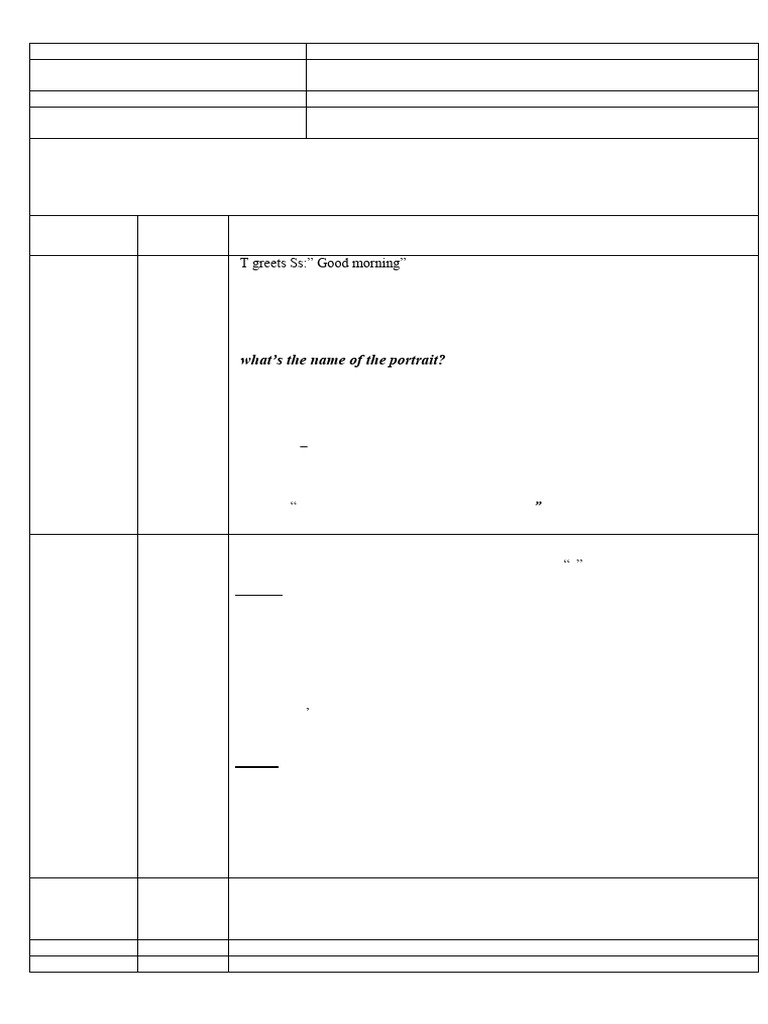 VISA U7 Lesson Plan Reading Mona Lisa CC | PDF | Lesson Plan | Leonardo ...
