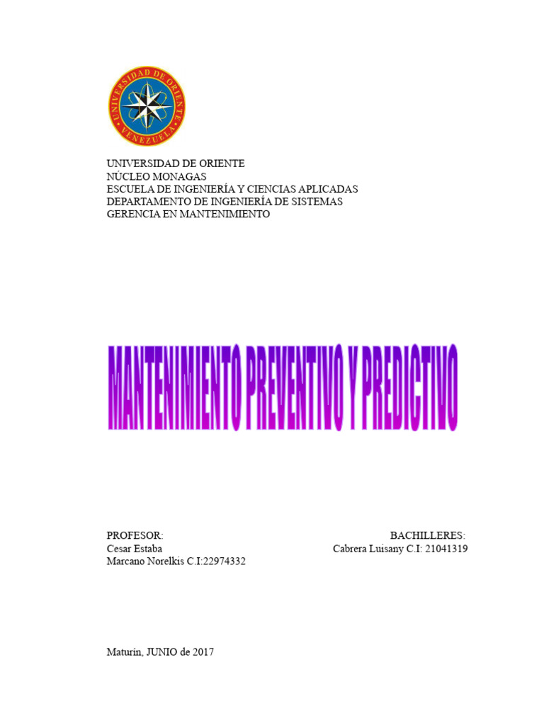 Mantenimiento Preventivo Y Predictivo Pdf Rodamiento Mecánico