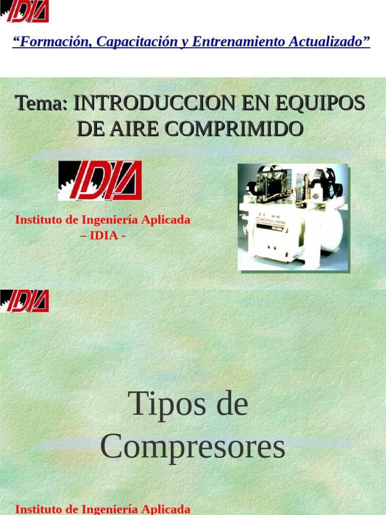 Introduccion A Equipos de Aire Comprimido | PDF | Ingeniería mecánica | Motores
