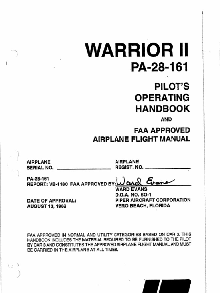 Piper Warrior POH PA 28 20890 | PDF