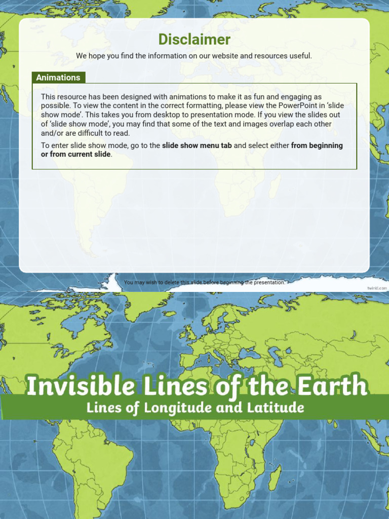 Lines of Longitude and Latitude PowerPoint | PDF | Equator | Latitude