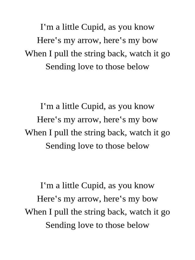 Im A Little Cupid Text | PDF | Poetry