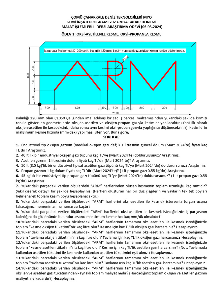 Imalat Islemleri Odev 06032024 | PDF