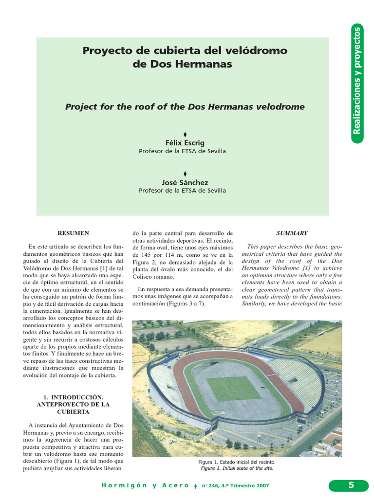 Velódromo Dos Hermanas | PDF | Ingeniería estructural | Ingeniería de ...