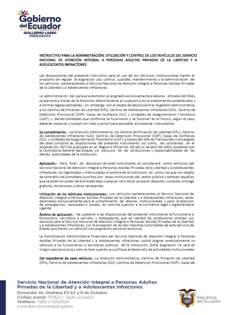 Gestión de Vehículos del SNAI | PDF | Seguro | Póliza de seguros