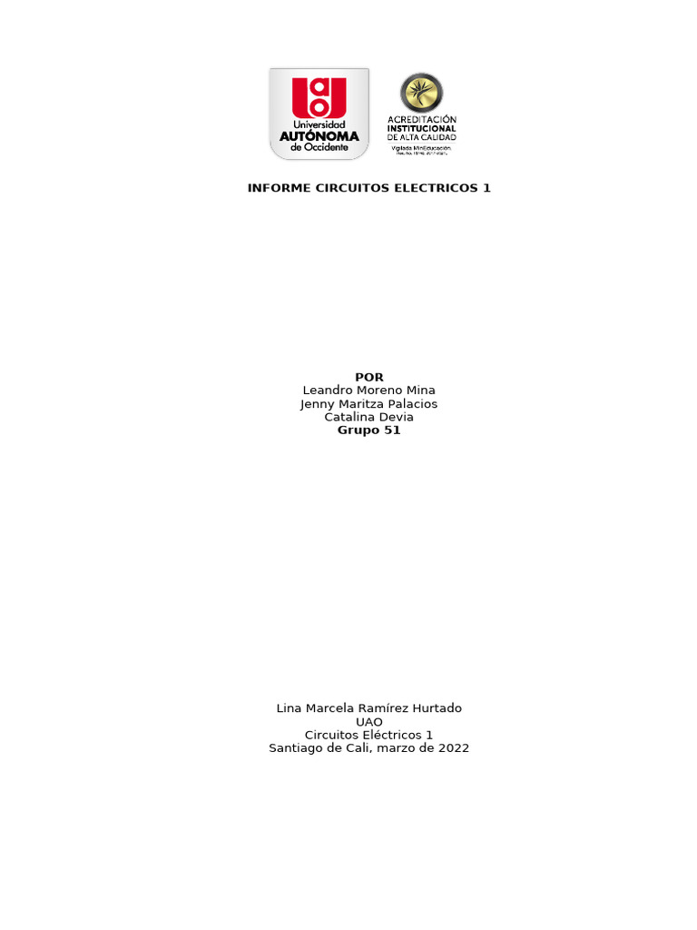 Laboratorio 2-Circuitos Eléctricos I Nodos y Mallas | PDF | Red eléctrica | Resistencia ...