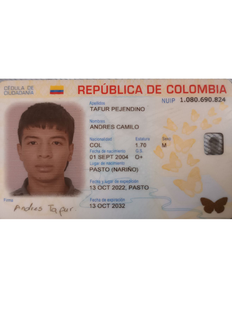 Cedula Andres Tafur | PDF