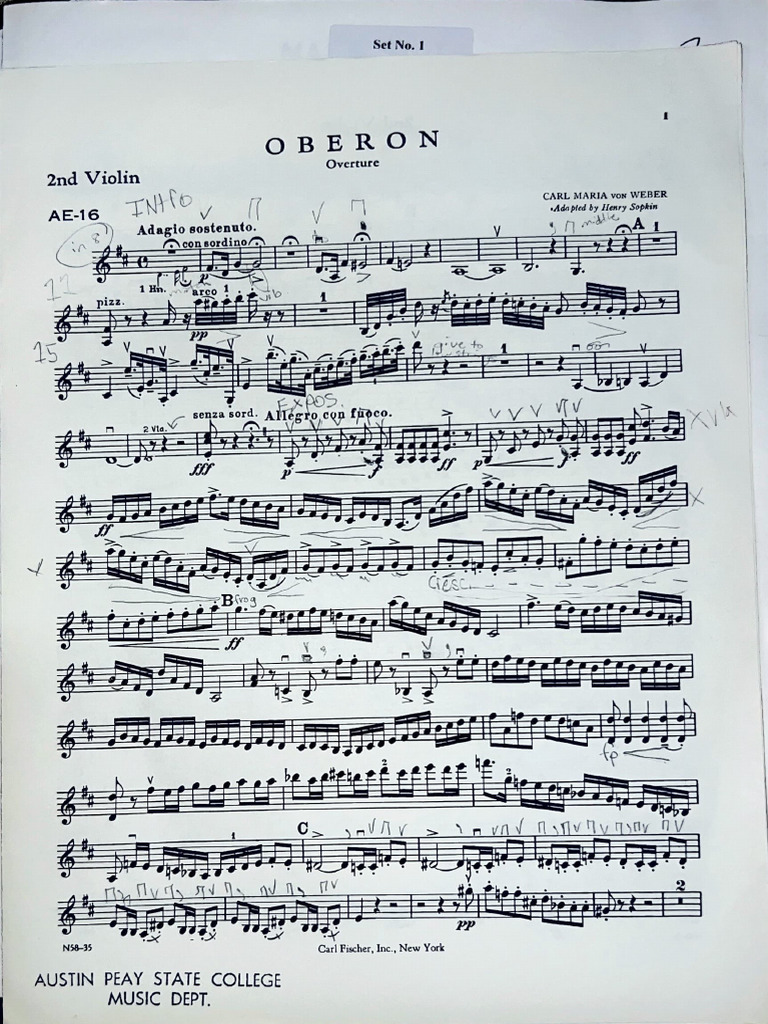 Weber - Oberon Overture - Second Violin | PDF | Art