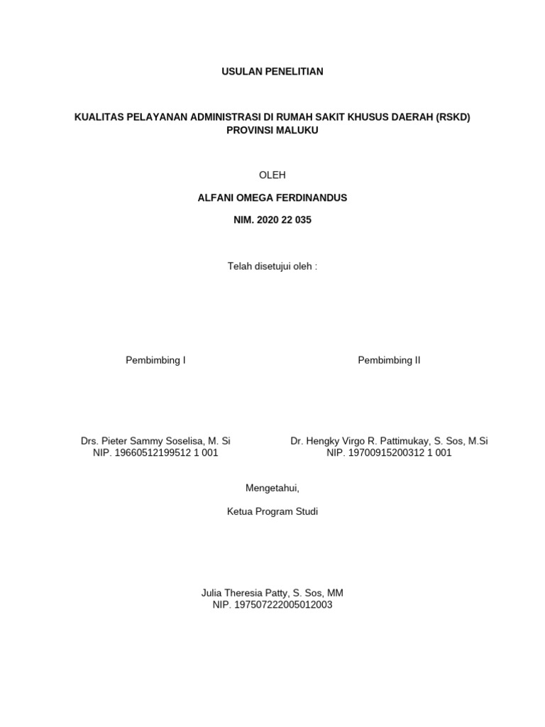 Usulan Penelitian | PDF