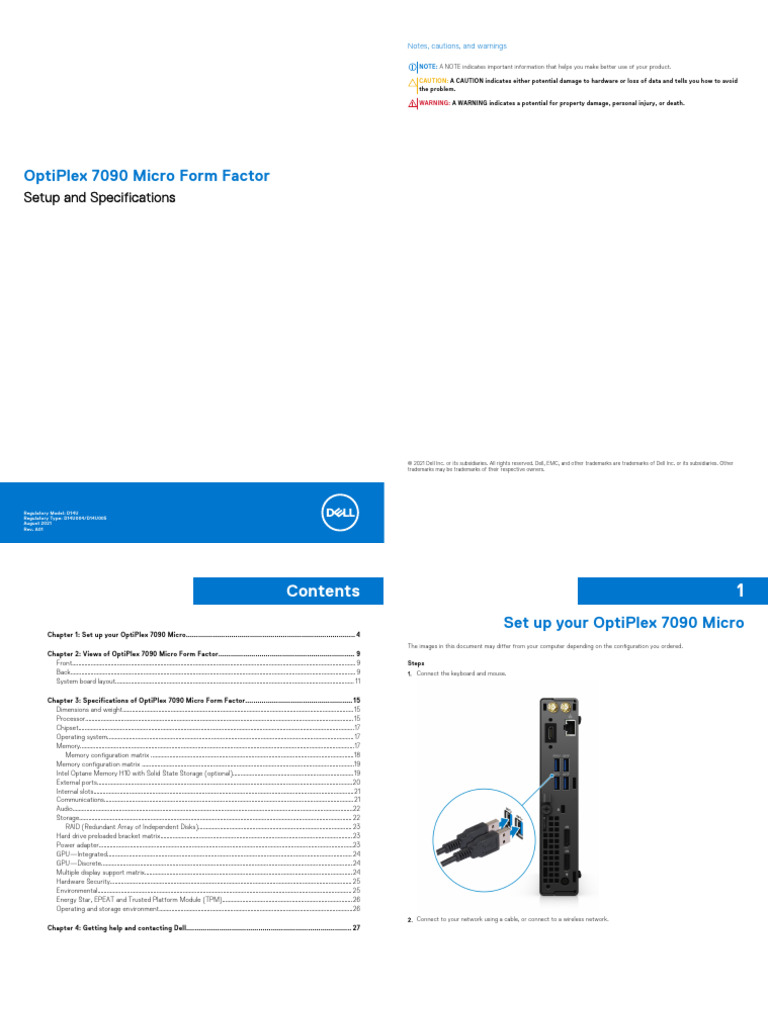 Anexo 03 - OptiPlex 7090 Micro Form Factor Setup and Specifications ...