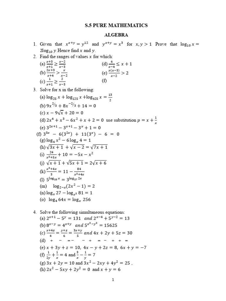 s.5 Maths Paper One New | PDF | Circle | Factorization