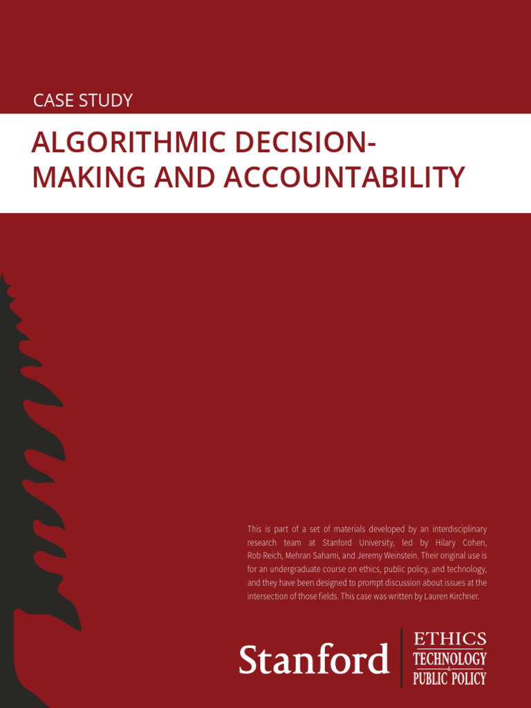 Algorithmic Decision Making - Case Study | PDF | Bias | Machine Learning Algorithmic Decision Making - Case Study | PDF | Bias | Machine Learning