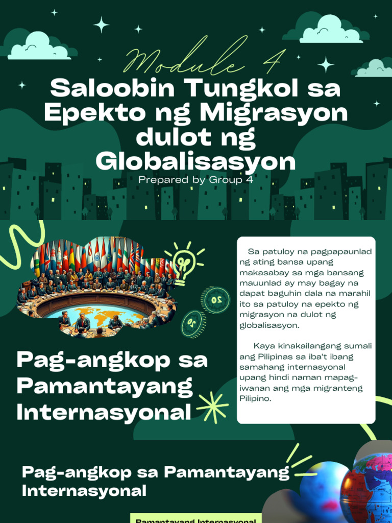 Saloobin Tungkol Sa Epekto NG Migrasyon Dulot NG Globalisasyon ...
