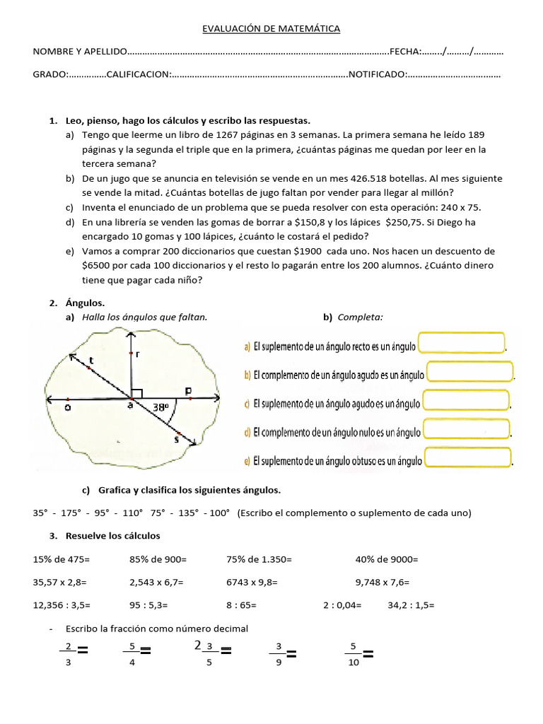 MATEM 2DO TR Examen | PDF