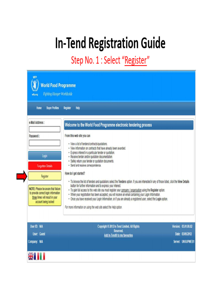 In-Tend Registration Guide | PDF | Computers