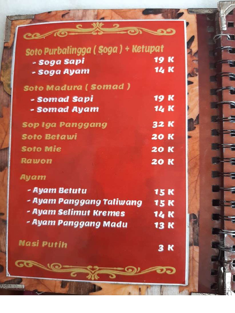 Menu Kedai Berkuah | PDF